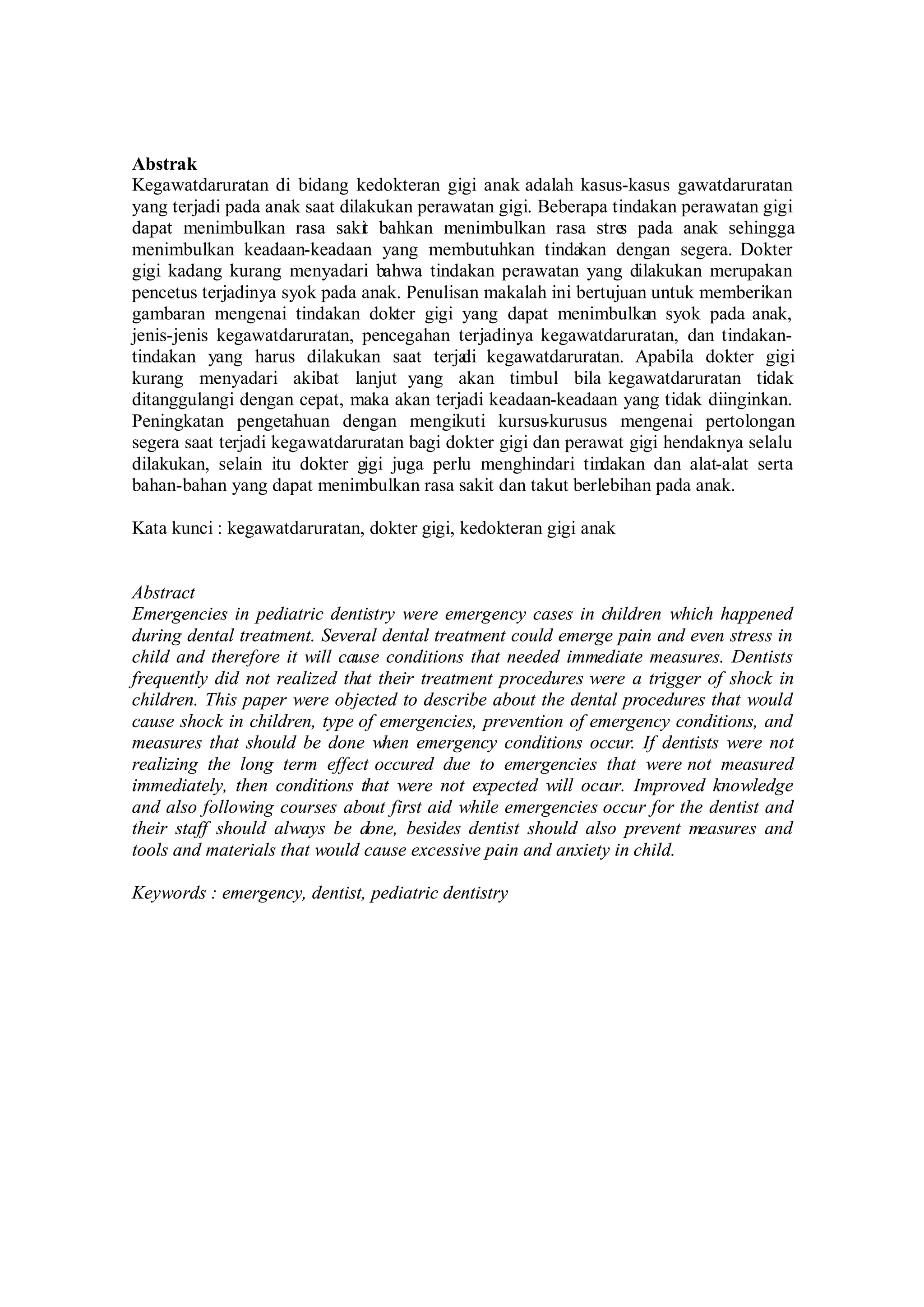 (4.221) kegawatdaruratan di bidang_kedokteran_gigi_anak | PDF