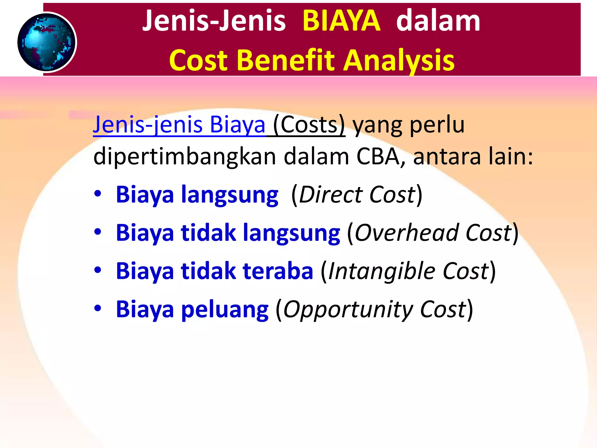 Types of Costs_ Cost Benefit Analysis (CBA) Training | PPT