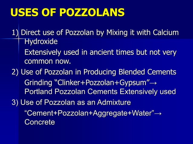 4. pozzolans.ppt | Chemistry | Science