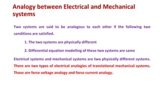 4. Analogy between electrical and mechanical systems.pptx