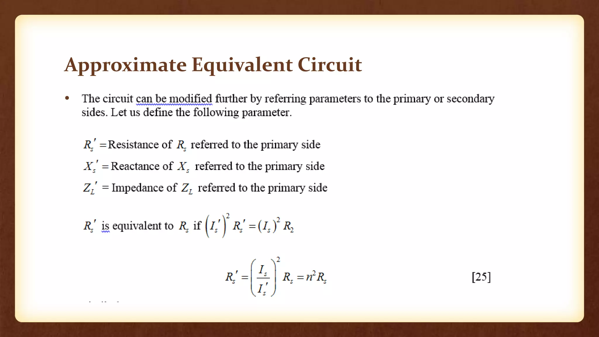 4 Transformer Equivalence Circuitpptx Computer Networking Computing