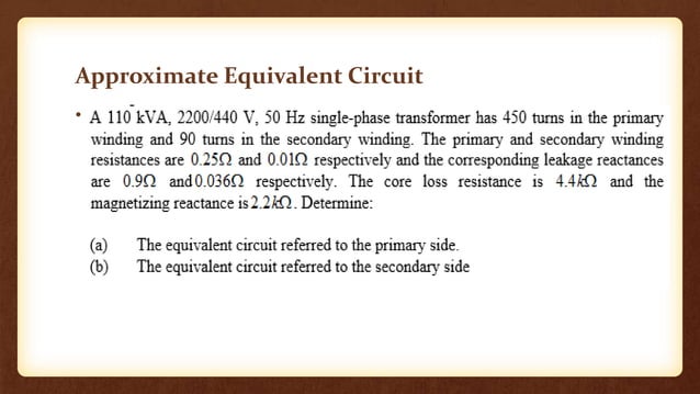 4 Transformer Equivalence Circuitpptx Computer Networking Computing