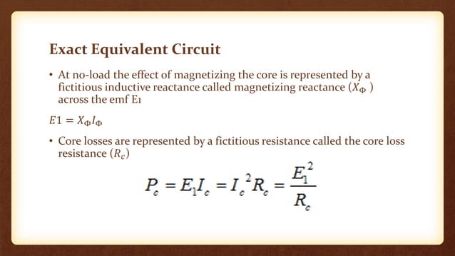4. Transformer equivalence circuit.pptx | Computer Networking | Computing