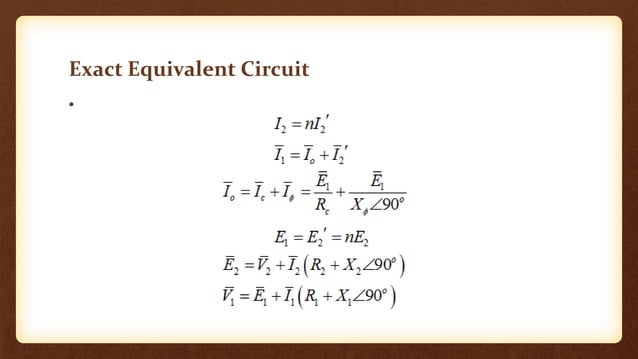 4. Transformer equivalence circuit.pptx | Computer Networking | Computing