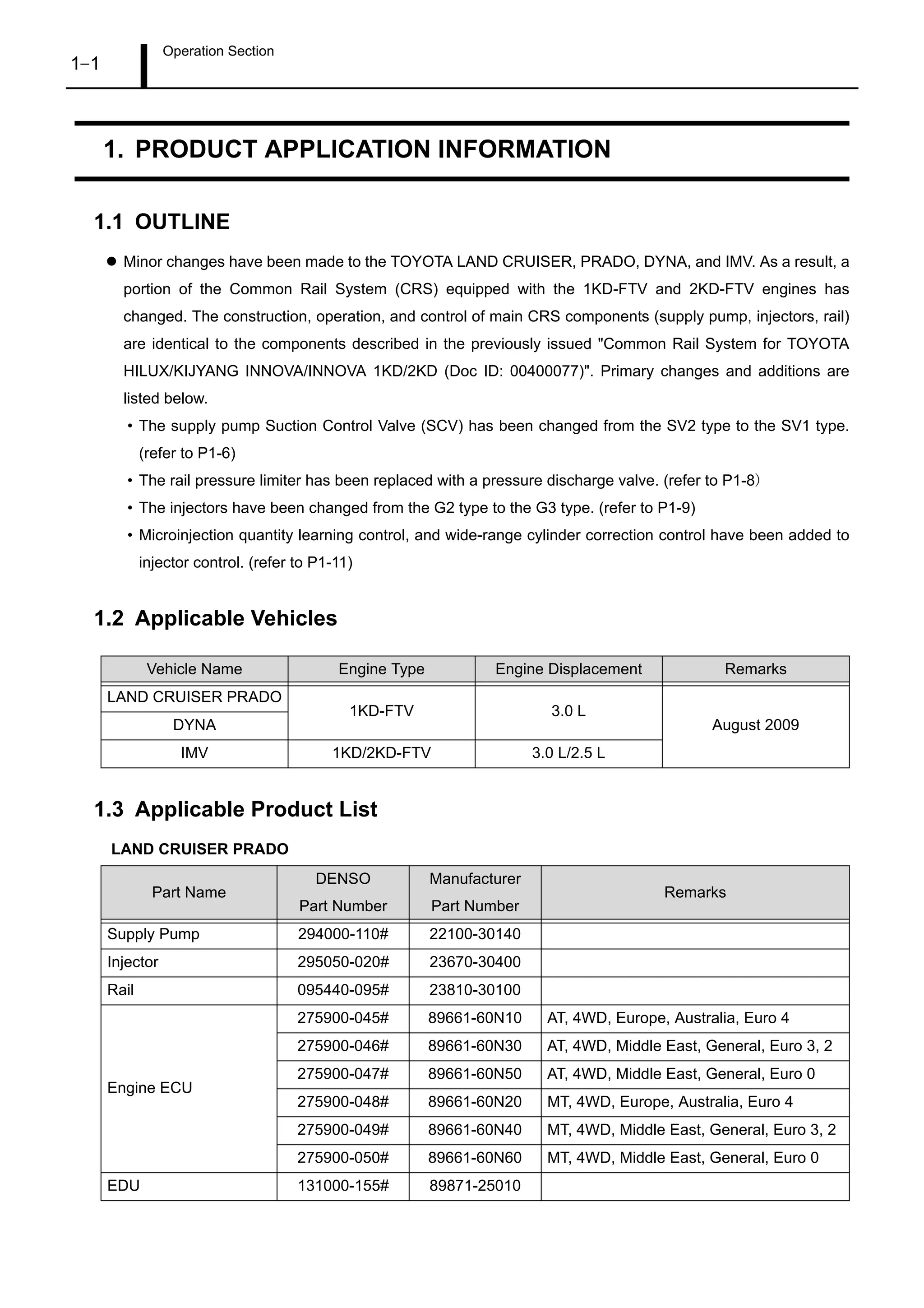 DENSO (CRS) TOYOTA 1KD/2KD ENGINE COMMON RAIL SYSTEM (CRS) | PDF