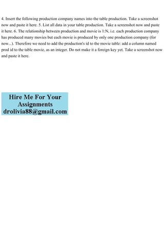 4. Insert the following production company names into the table pr.pdf