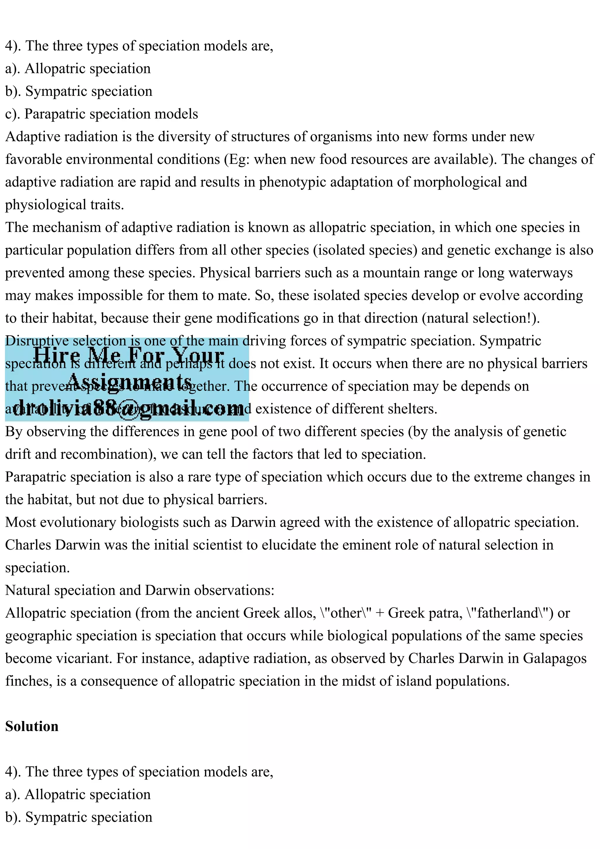 4). The three types of speciation models are,a). Allopatric specia.pdf