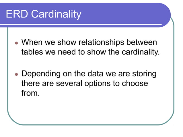 4. ERD Cardinality.pptx | Databases | Computer Software and Applications