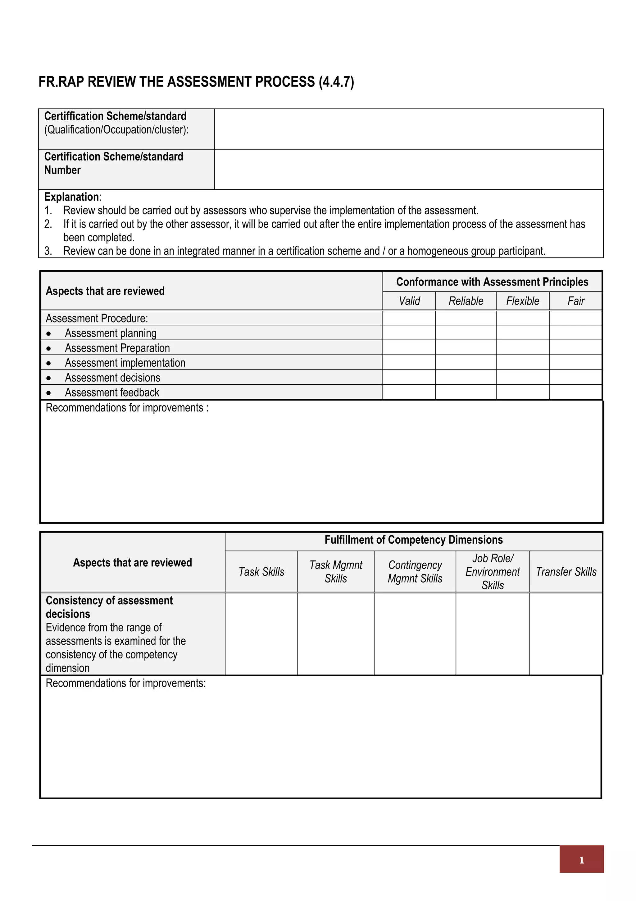 4.4.7 FR.RAP Review The Assessment Process.doc | Educational Assessment ...