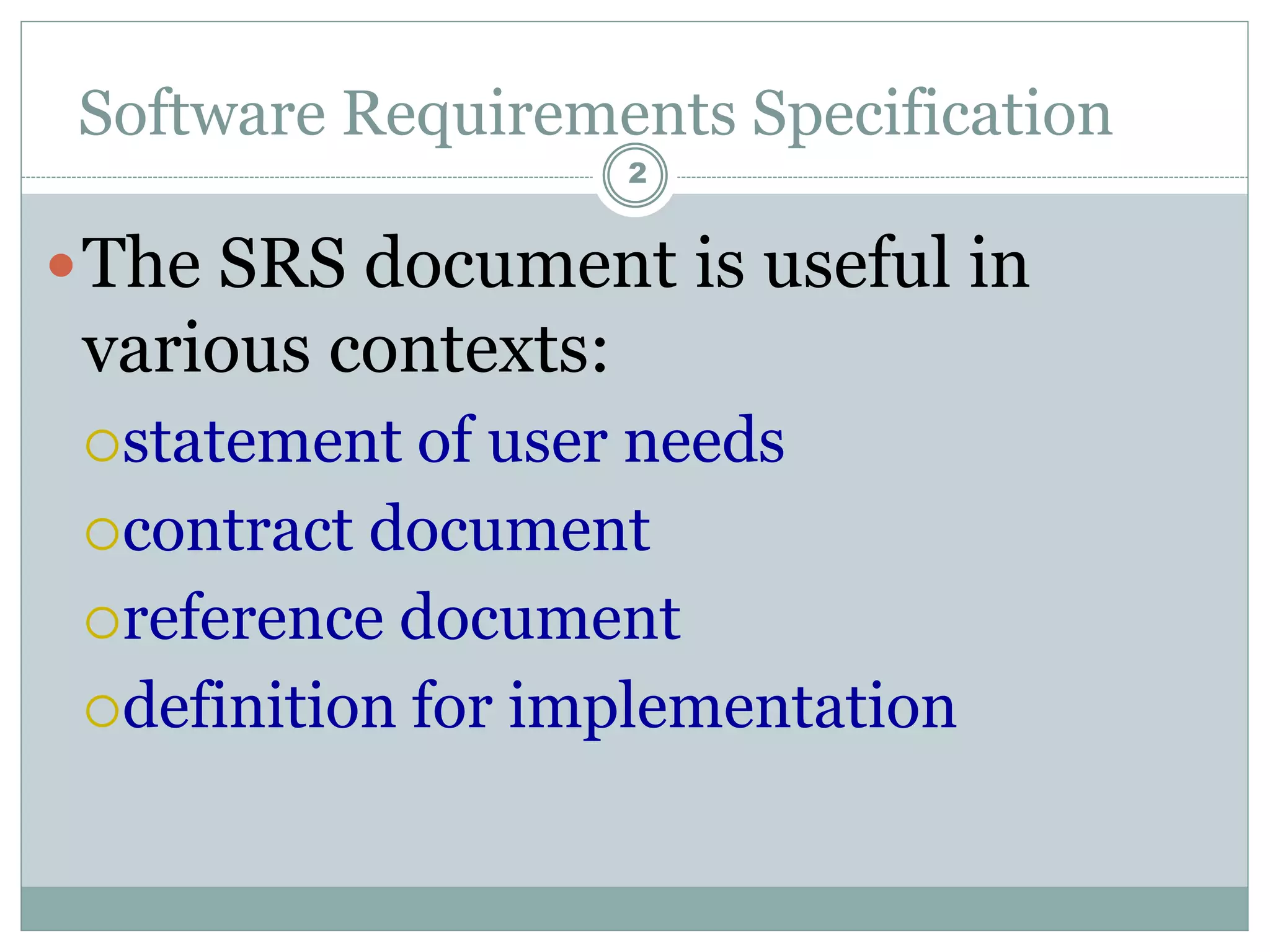 4.SRS.ppt | Computing | Technology & Computing