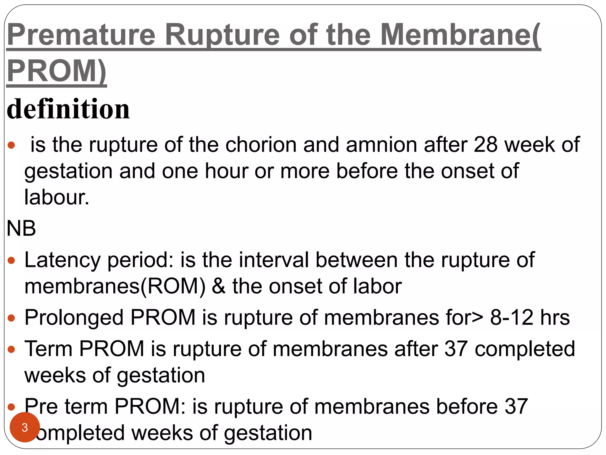 4. PROM.ppt | Pregnancy | Reproductive Health