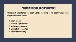 Denotation and Connotation | PDF