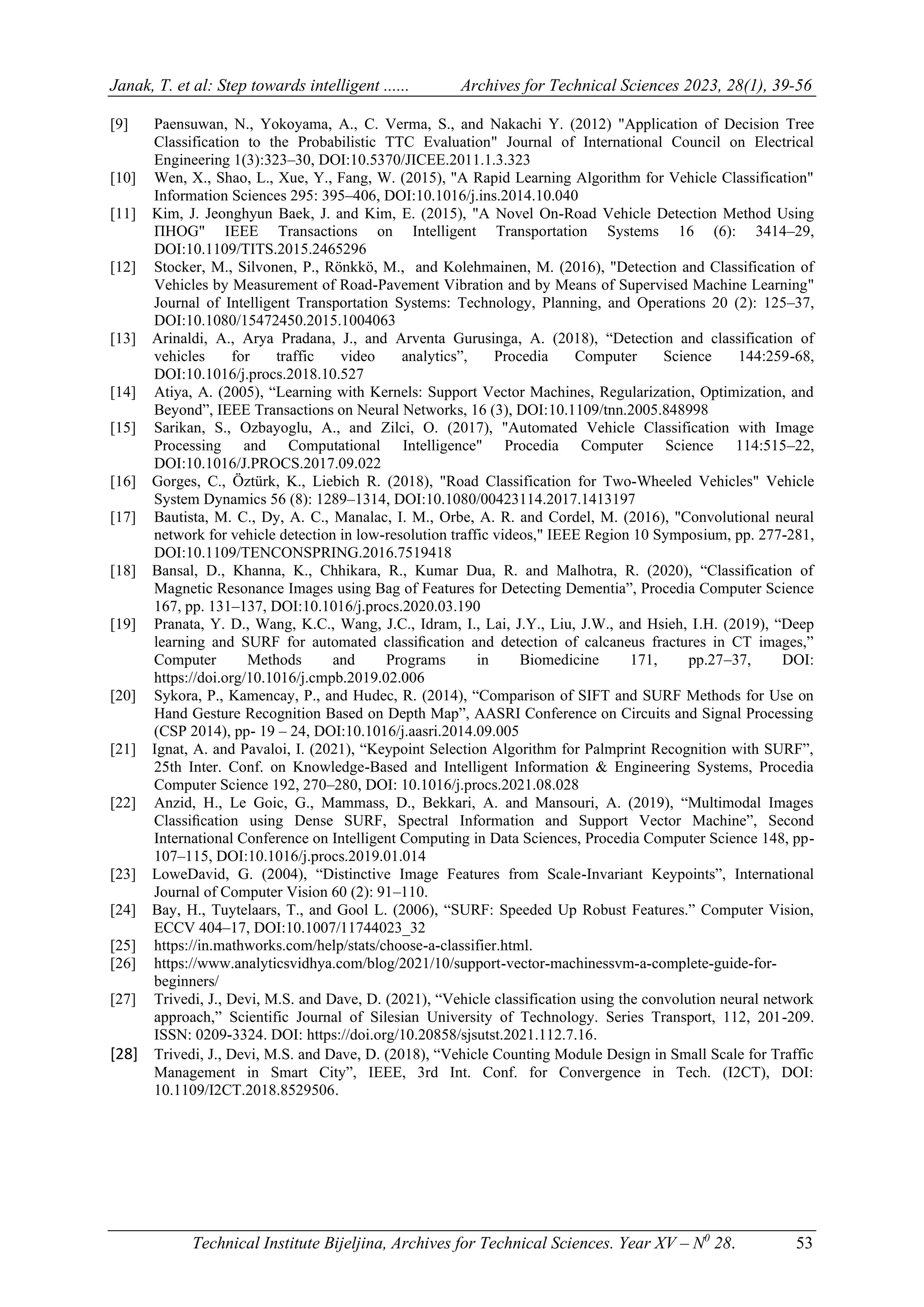 STEP TOWARDS INTELLIGENT TRANSPORTATION SYSTEM WITH VEHICLE ...