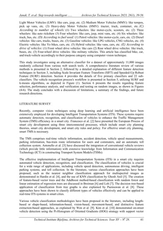 STEP TOWARDS INTELLIGENT TRANSPORTATION SYSTEM WITH VEHICLE CLASSIFICATION AND RECOGNITION USING ...