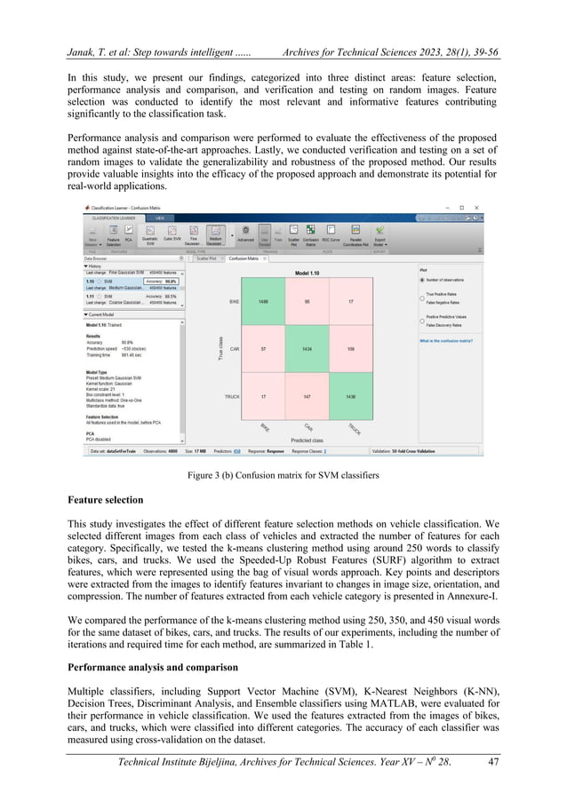 STEP TOWARDS INTELLIGENT TRANSPORTATION SYSTEM WITH VEHICLE CLASSIFICATION AND RECOGNITION USING ...