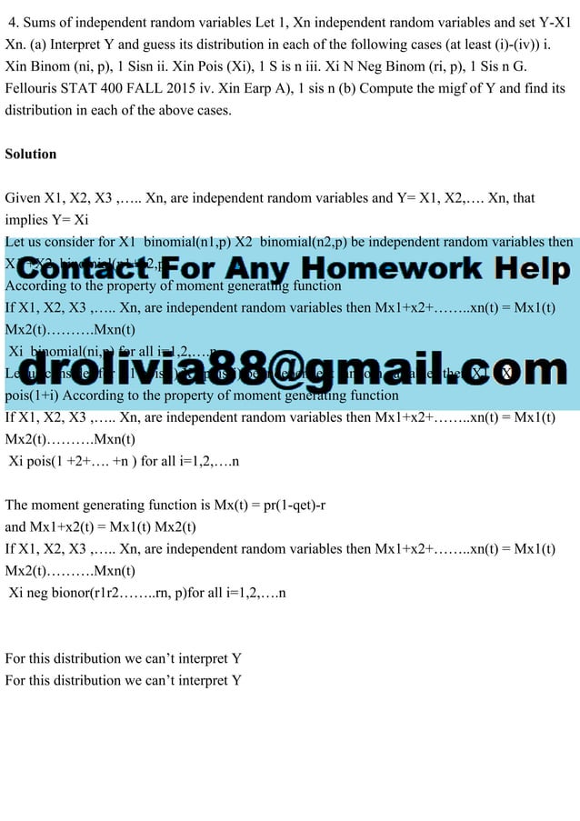 4. Sums of independent random variables Let 1, Xn independent random .pdf