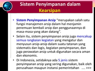 Sistem Korespondensi & Pengarsipan (Manajemen Arsip Dinamis). | PPTX