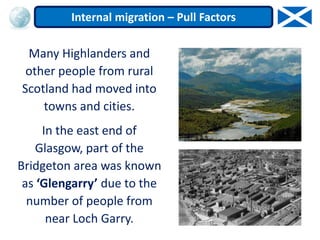 Higher Migration and Empire - Pull factors (Internal migration) | PPTX
