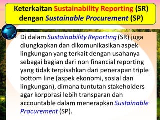 Konsep Inti, dan Prinsip "SUSTAINABLE PROCUREMENT (Pengadaan ...