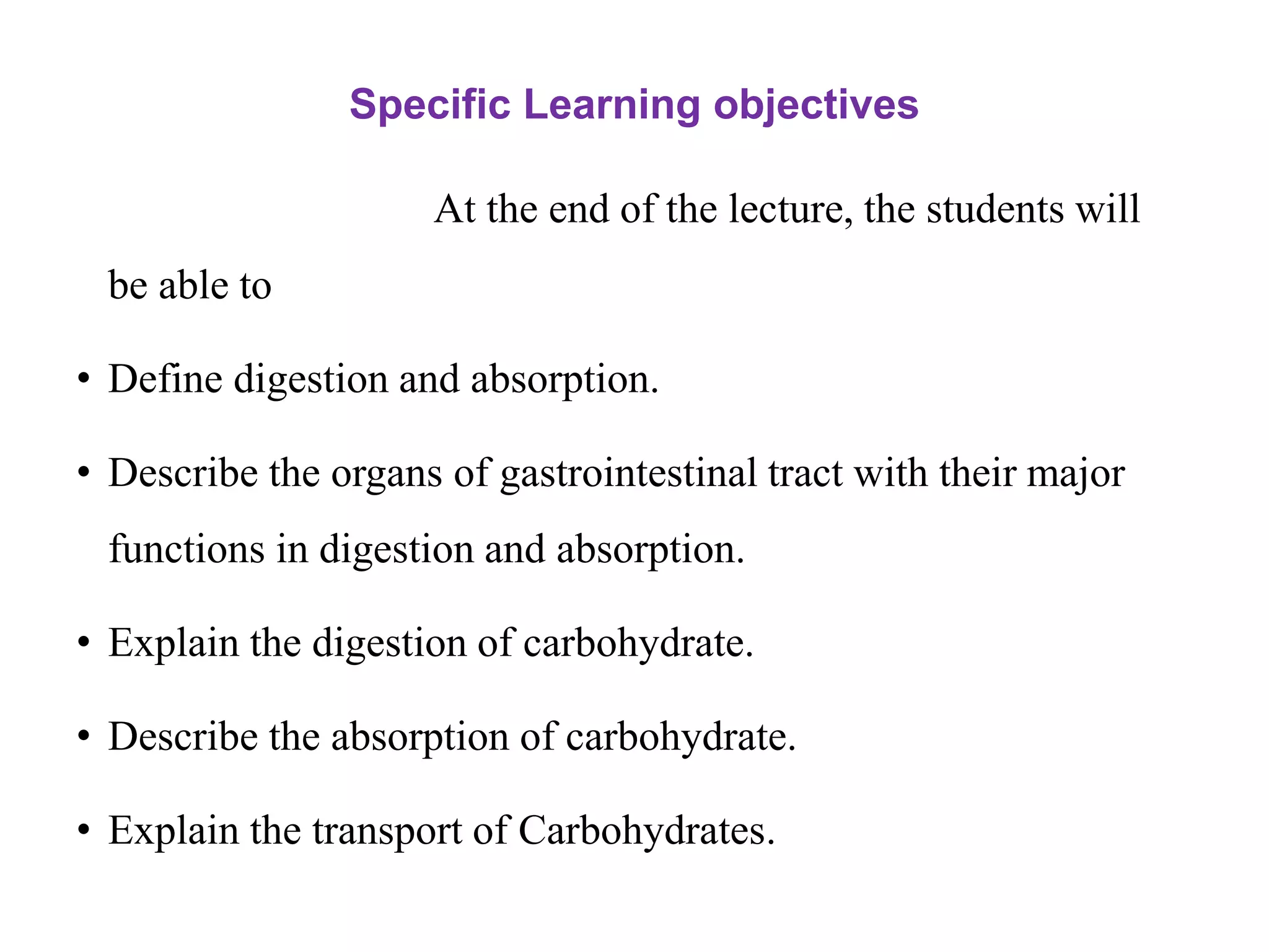 Digestion & absorption of carbohydrate.pptx | Digestive Disorders ...