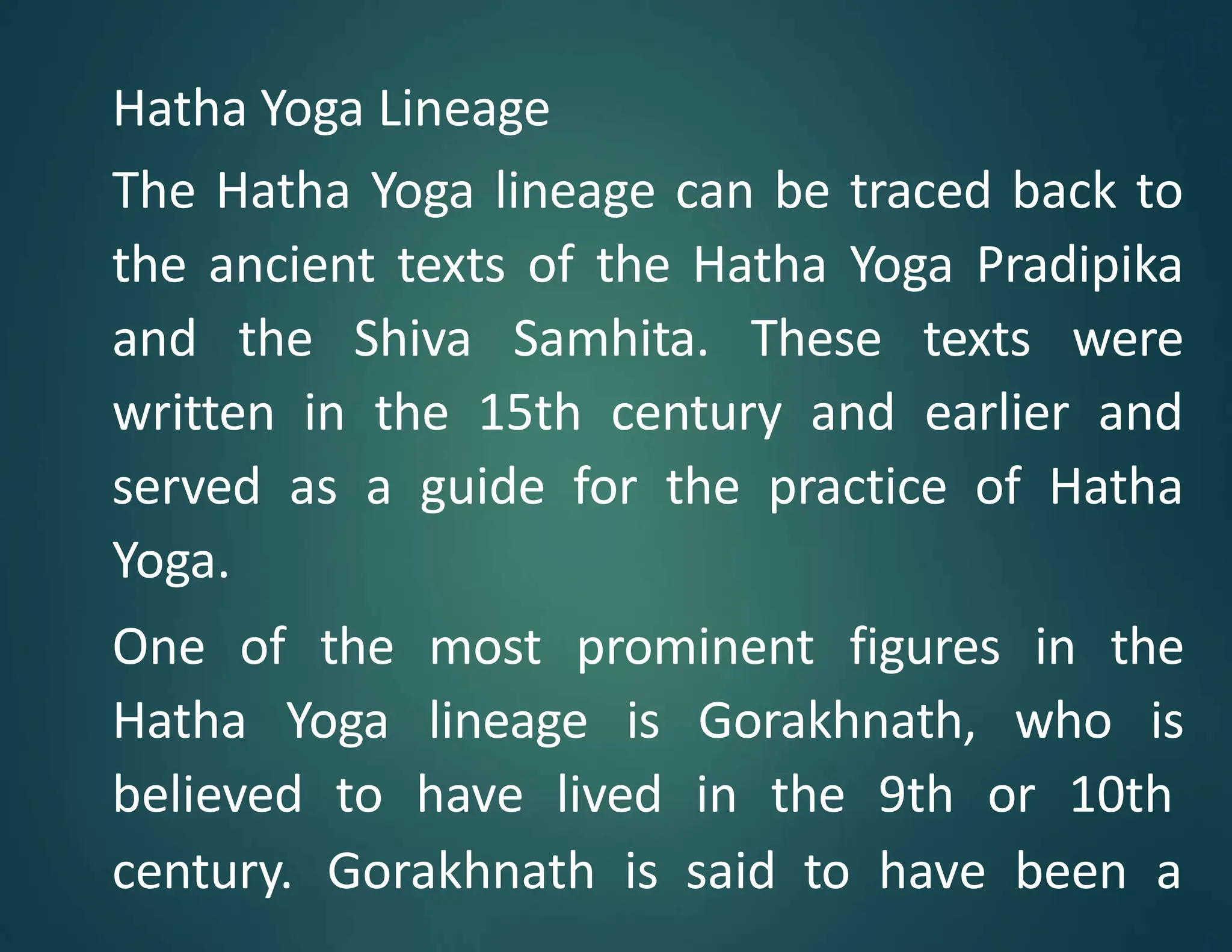 Hatha Yoga Lineage | PPTX