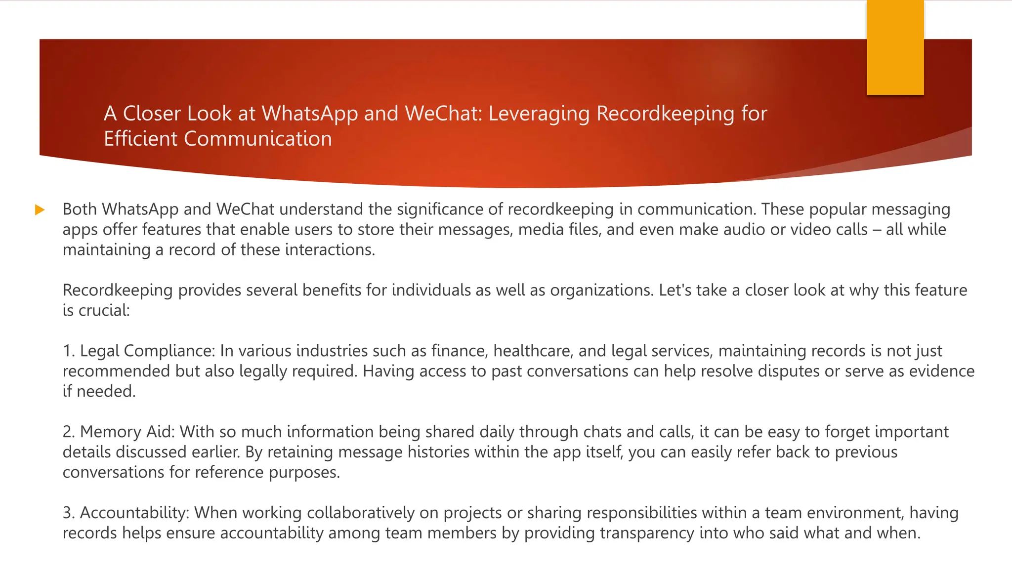 A Closer Look at WhatsApp and WeChat: Leveraging Recordkeeping for ...