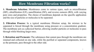 Membrane filtration technology specifically used during processing and ...