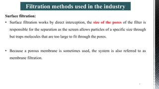 Membrane filtration technology specifically used during processing and ...