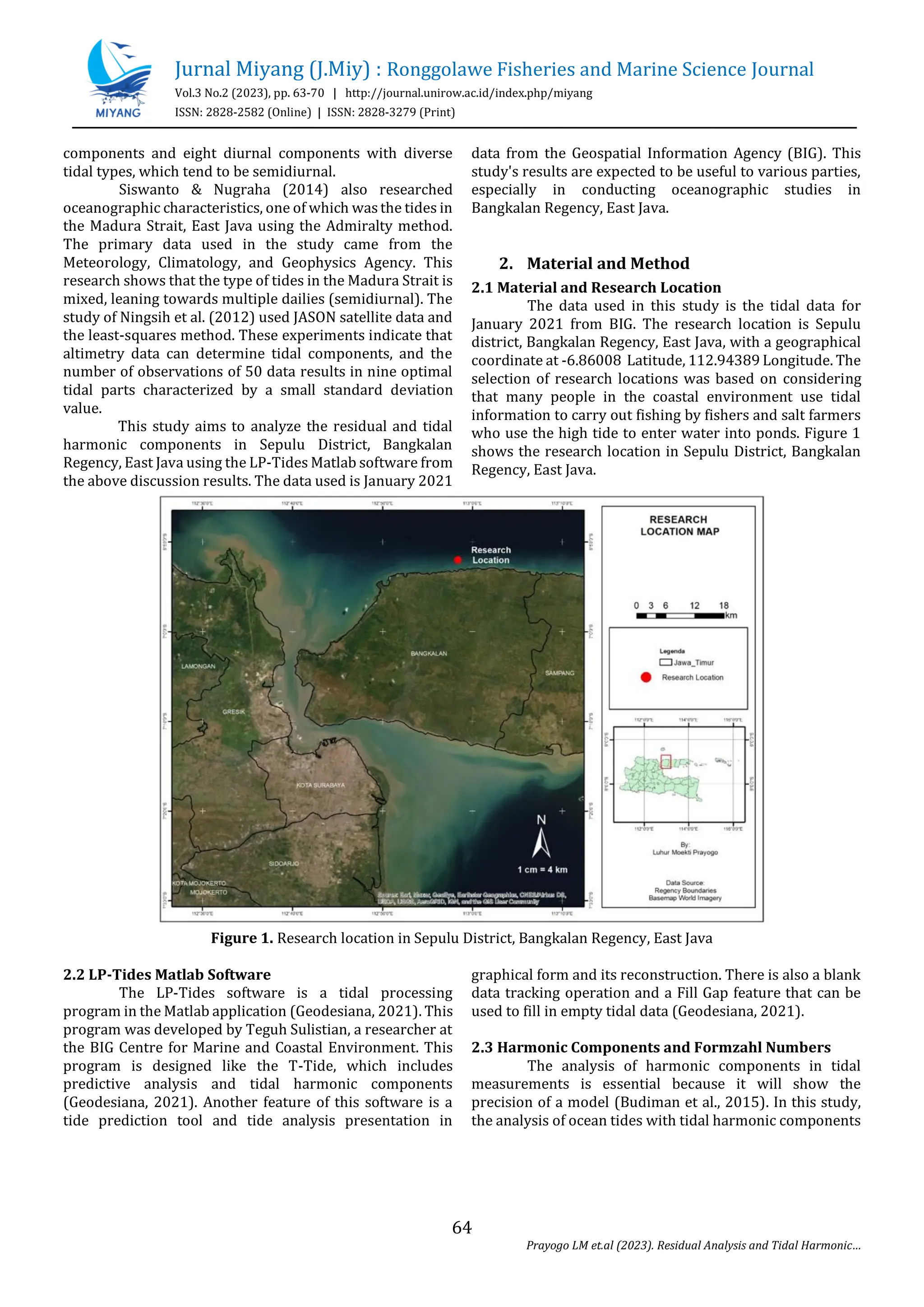 Residual Analysis and Tidal Harmonic Components in Bangkalan Regency, East Java | PDF