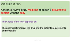 4. Route of Administration ( ROA).pdfNursing | PDF