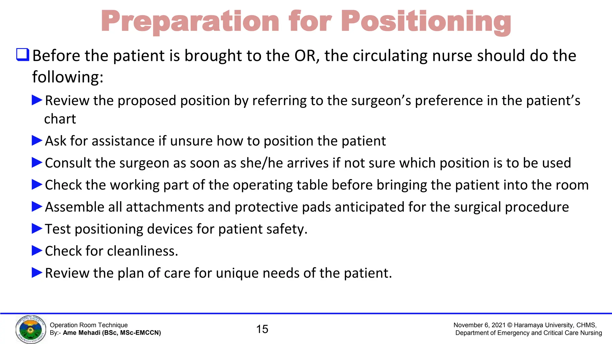 Receiving and Positioning Surgical Patient (1 hrs).pptx