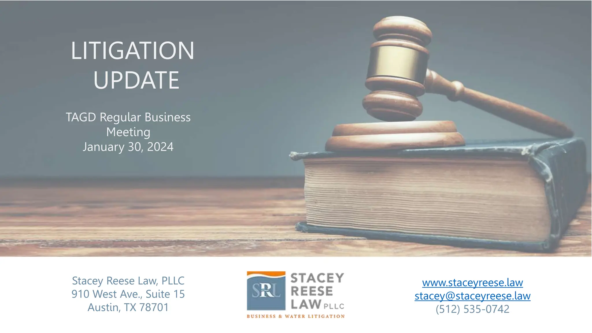 Groundwater Litigation Update - Stacey Reese | PPTX