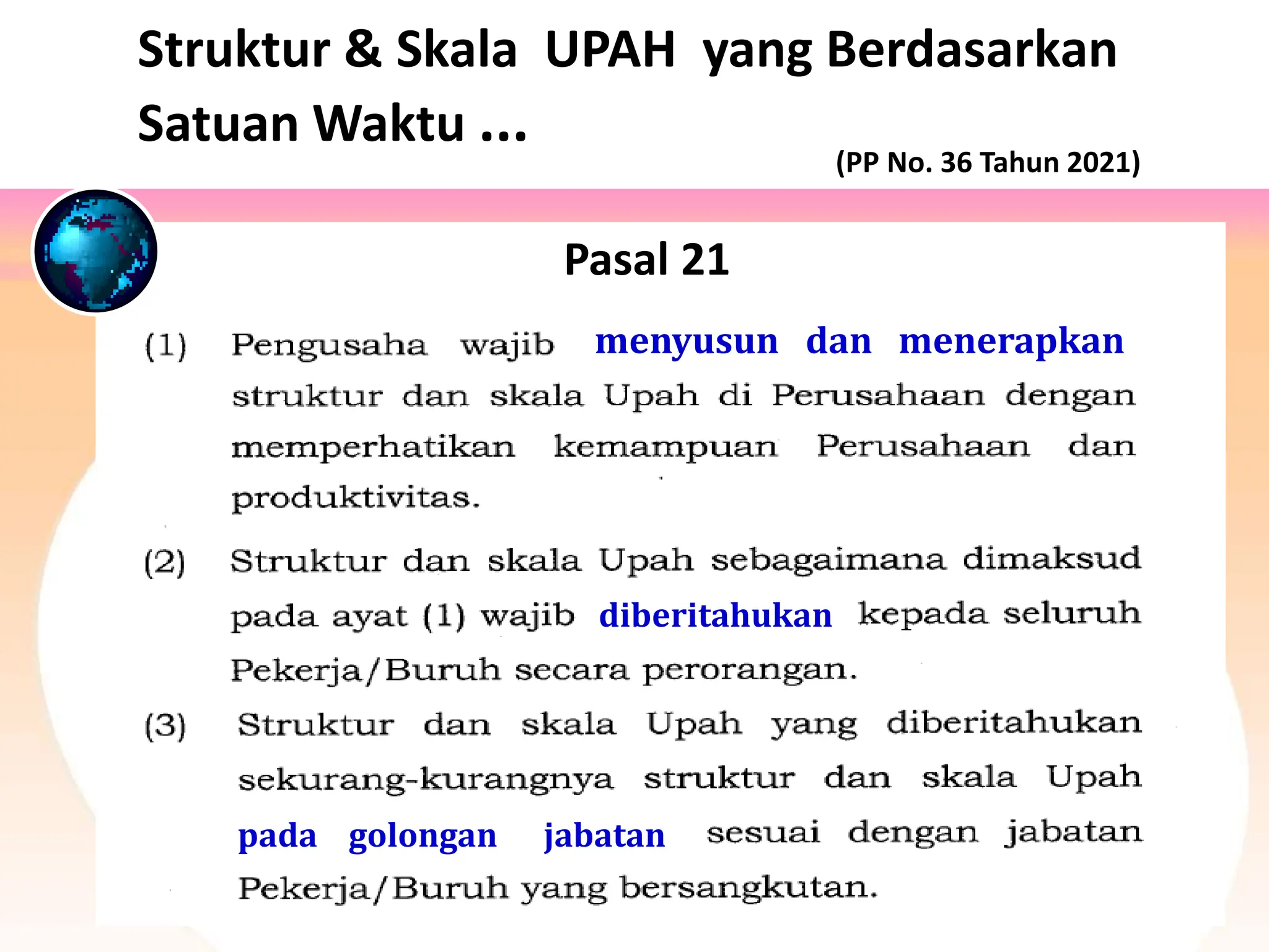 Struktur dan Skala UPAH yang Berdasarkan Satuan Waktu _Pelatihan ...