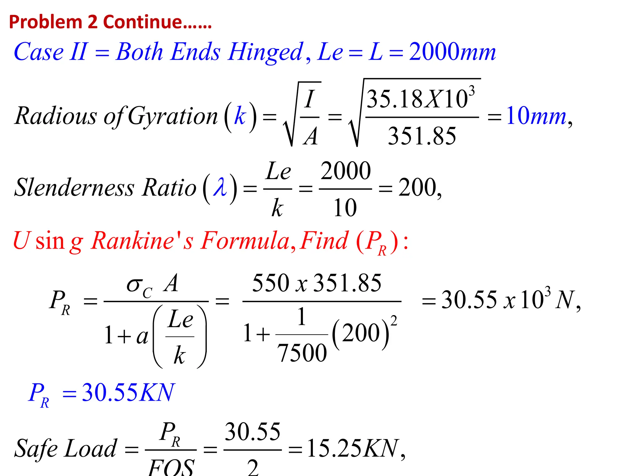 solid Mechanics Rankine's Formula for Column.pptx