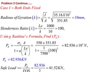 solid Mechanics Rankine's Formula for Column.pptx