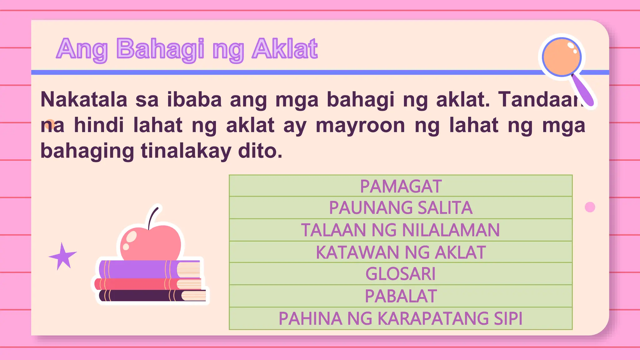 4. BA-FILIPINO4-BAHAGI NG AKLAT-ANGKOP NA PAMAGAT-TR.STEPH.pptx