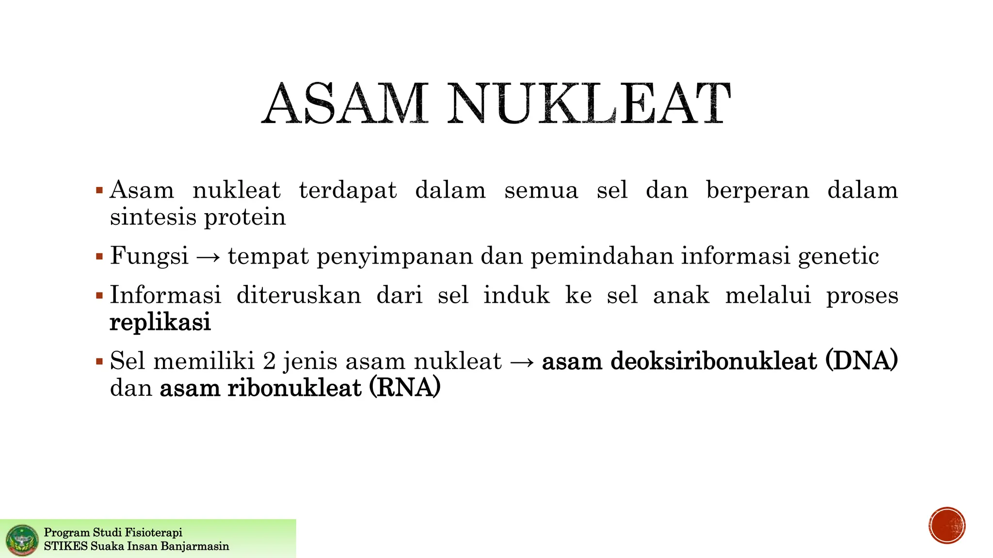 MATERI BIOLOGI MOLEKULER - ASAM NUKLEAT.pptx