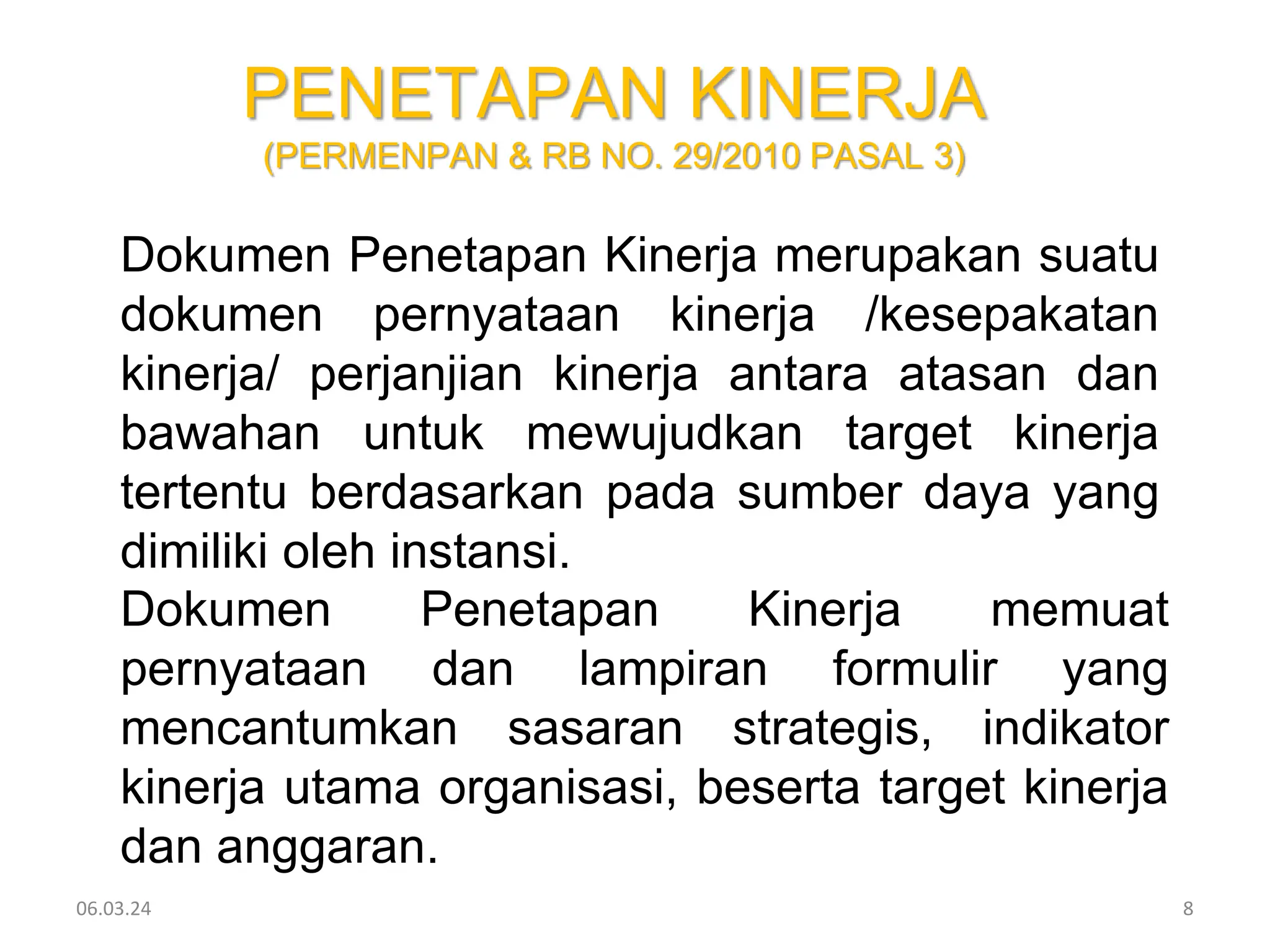 TEHNIK PENYUSUNAN RENCANA KINERJA TAHUNAN DAN PENETAPAN KINERJA | PPTX