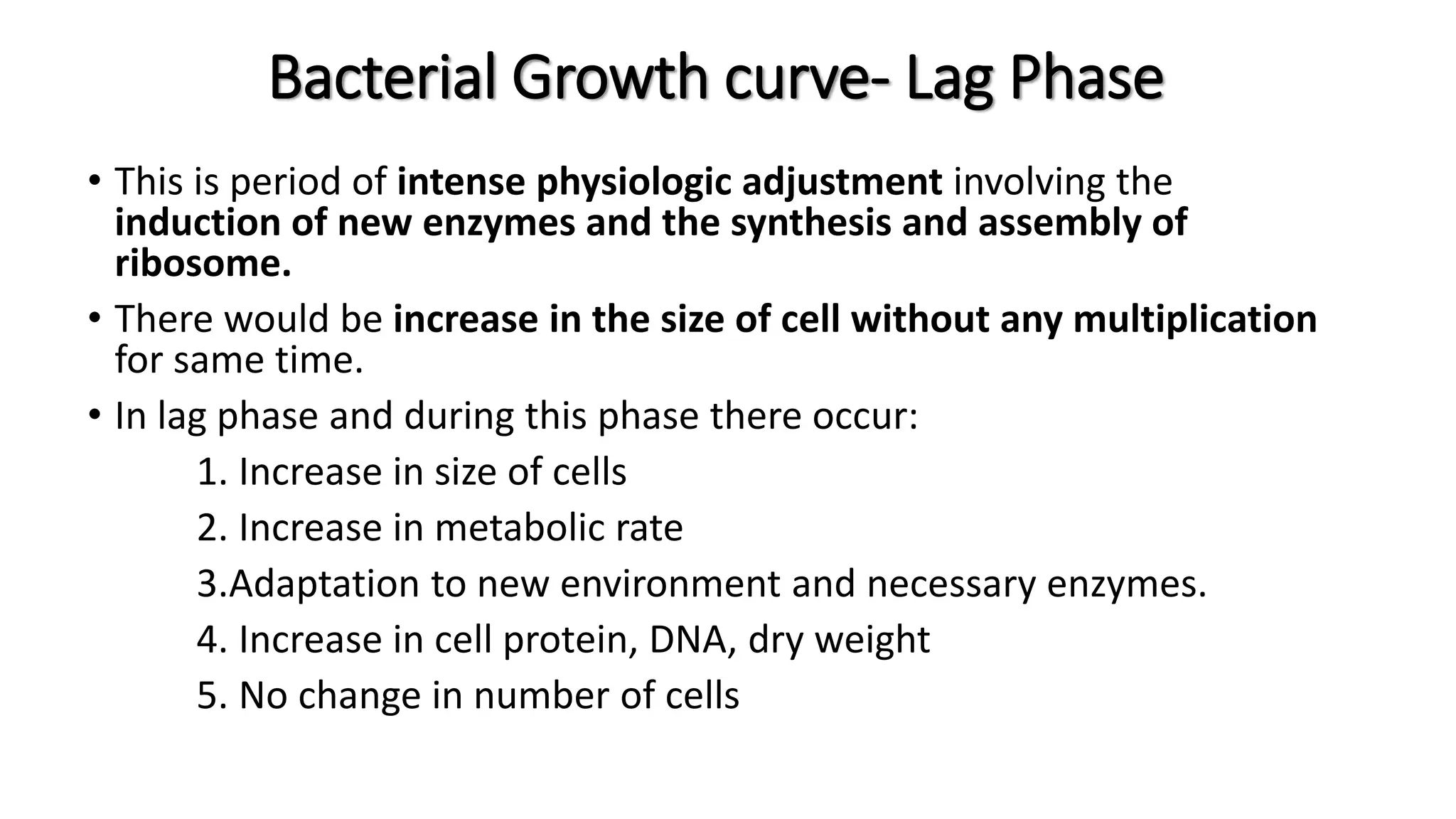 Bacterial growth curve - Characteristics | PPT