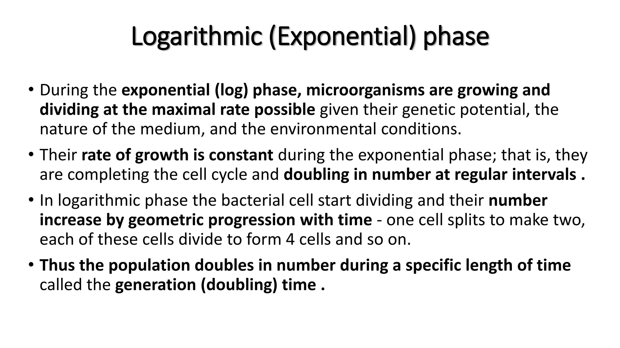 Bacterial growth curve - Characteristics | PPT