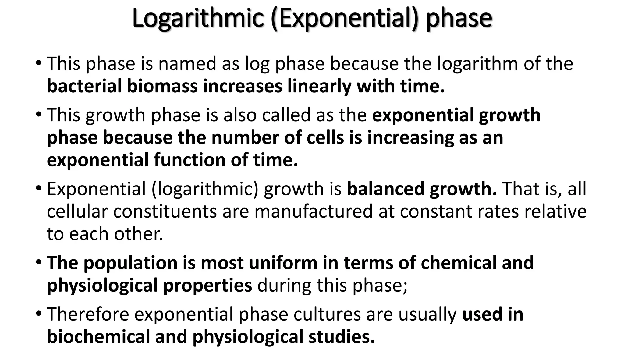 Bacterial growth curve - Characteristics | PPT