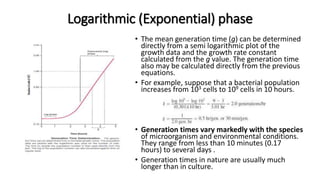 Bacterial growth curve - Characteristics | PPT