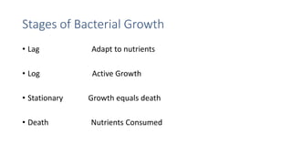 Bacterial growth curve - Characteristics | PPT