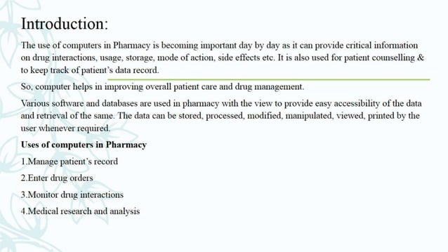 4. APPLICATION OF COMPUTERS IN PHARMACY.1.pptx