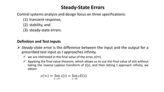 Steady state error control systems elect | PDF
