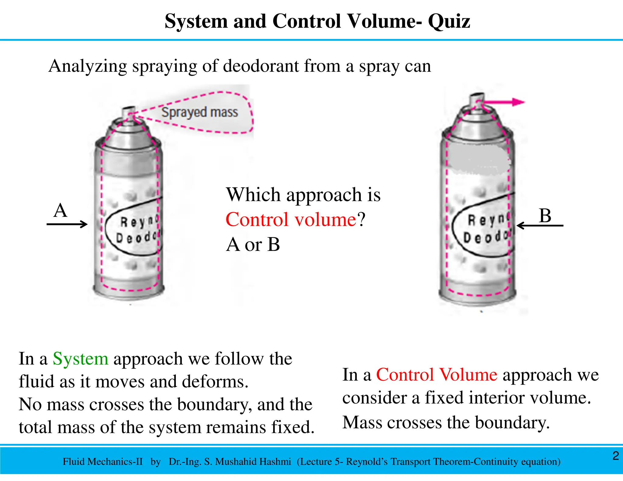4 Lecture 5 Reynolds Transport Theorem Continuity Equation By Ned Pdf