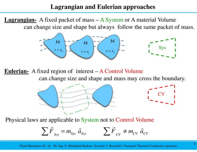 4. Lecture 5 Reynolds Transport Theorem -Continuity equation by ned.pdf | Physics | Science