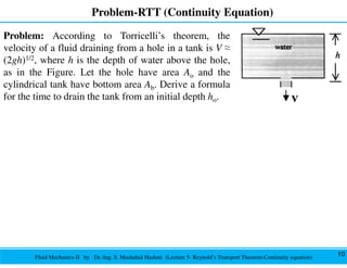 4. Lecture 5 Reynolds Transport Theorem -Continuity equation by ned.pdf | Physics | Science