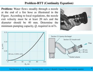 4. Lecture 5 Reynolds Transport Theorem -Continuity equation by ned.pdf | Physics | Science