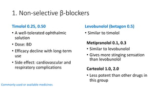 Medicines Used for Glaucoma Management _Optom Lecture | PPT